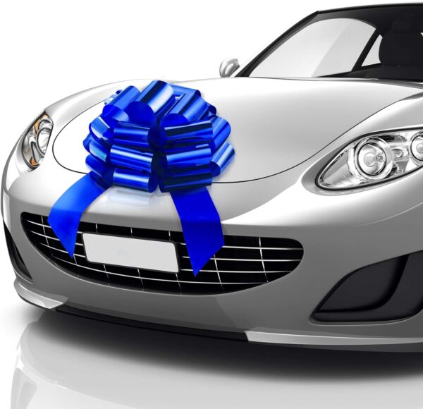 Mifflin-USA Big Car Bow (Metallic Blue, 18 inch) Gift Bow, Giant Bow ...