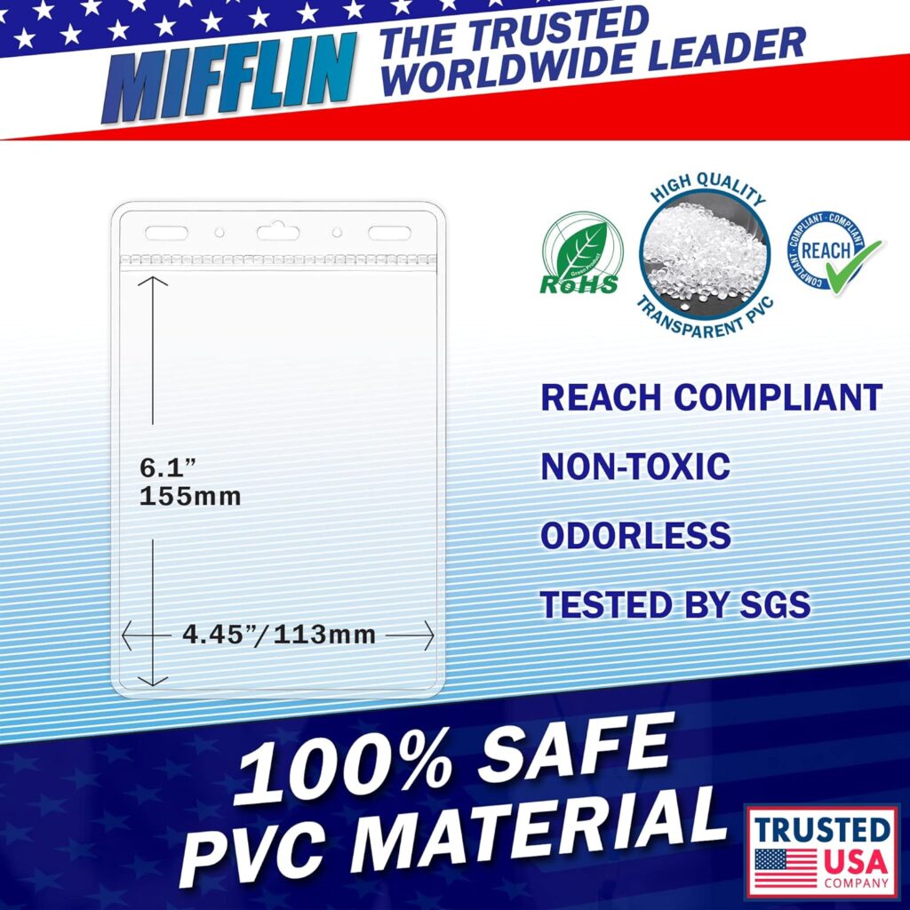 Mifflin-USA Passport & Card Holders (Clear, 4x6 Inches, 10 Pack), Extra ...