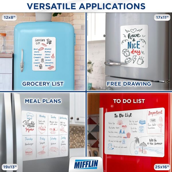Mifflin-USA Magnetic Dry Erase White Board Sheet for Fridge (25x16 ...